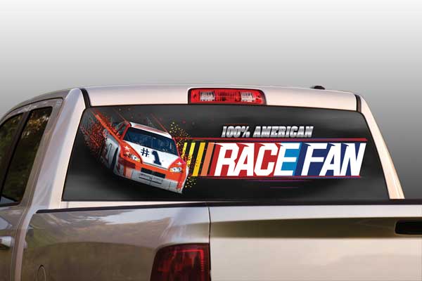 Vehicle Graphics - Rear Window Graphics - Nascar Racing Vehicle Rear ...